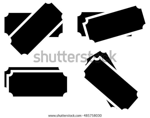 Raffle Ticket Symbols Set 4 Version Stock-vektor (royaltyfri) 485758030
