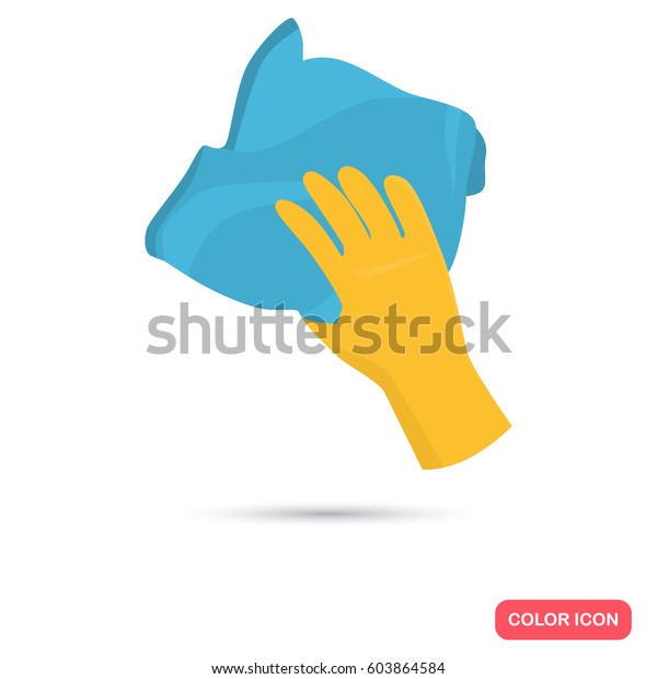 Rag Cleaning Hand Color Flat Icon Stock Vector (Royalty Free) 603864584