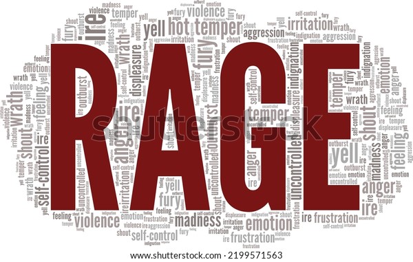 Rage Word Cloud Conceptual Design Isolated Stock Vector (Royalty Free ...