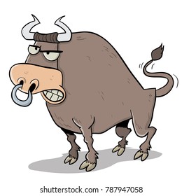 Raging Brown Bull Stock Vector (Royalty Free) 787947058 | Shutterstock