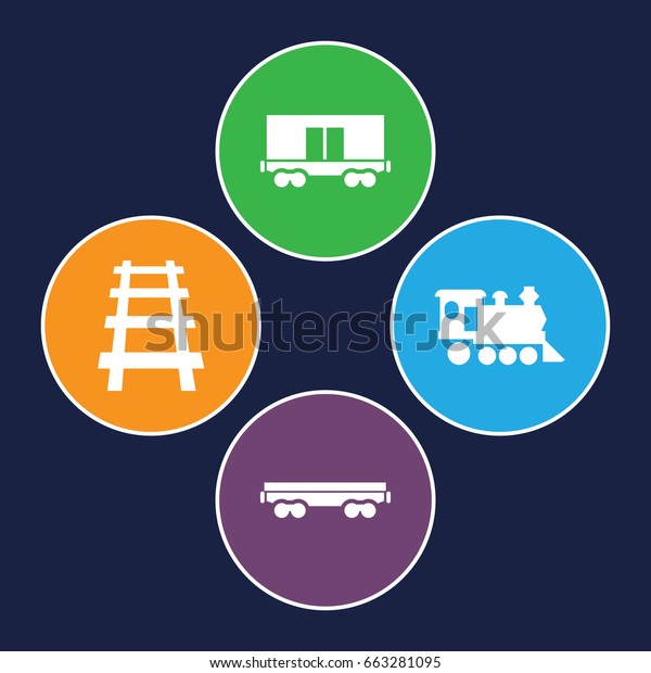 Rail Icons Set Set 4 Rail Stock Vector (Royalty Free) 663281095 ...