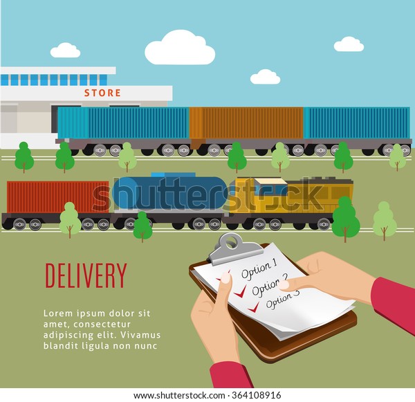 Rail Road Logistics Vector Illustration Quality Stock Vector (Royalty ...