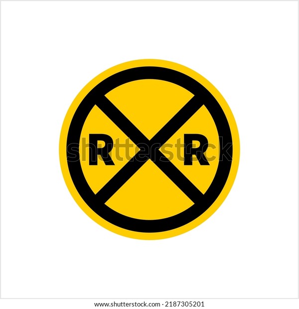 Railroad Crossing Icon Railway Level Crossing: เวกเตอร์สต็อก (ปลอดค่า ...