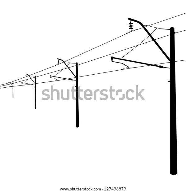 Railroad Overhead Lines Contact Wire Vector Stock Vector (Royalty Free ...
