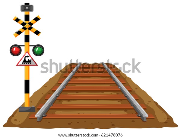 Railroad Traffic Light Train Illustration Stock Vector (Royalty Free ...