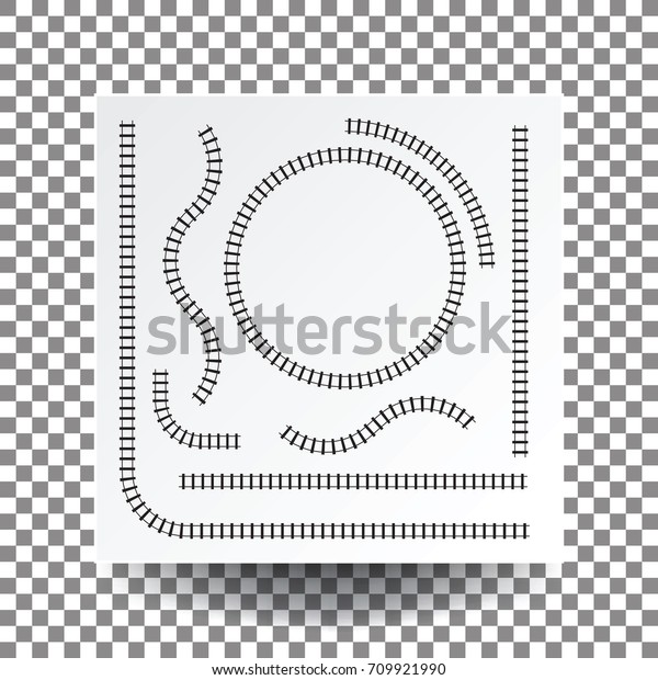 Railway Curve Straight Circle Arc Collection Stock Vector (Royalty Free ...
