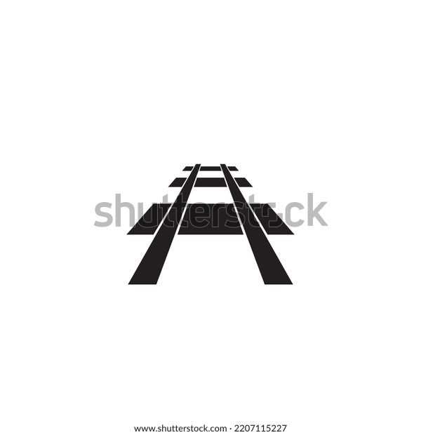 Railway Icon Rails Symbol Train Tracks Stock Vector (Royalty Free ...
