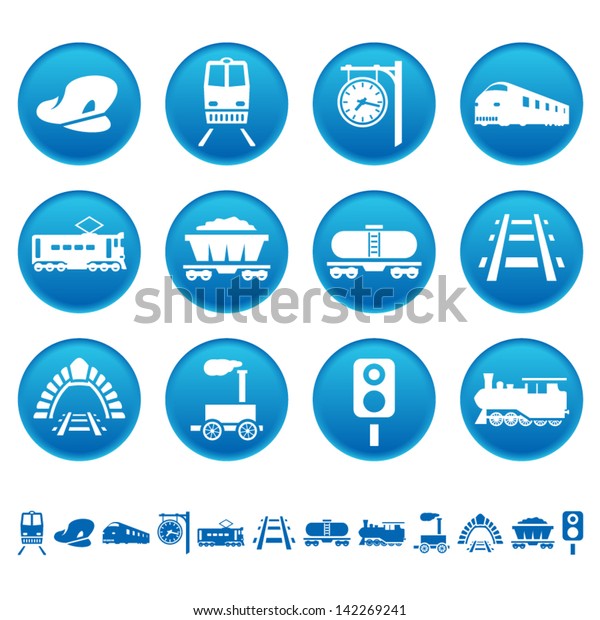 Railway Icons Stock Vector (Royalty Free) 142269241 | Shutterstock