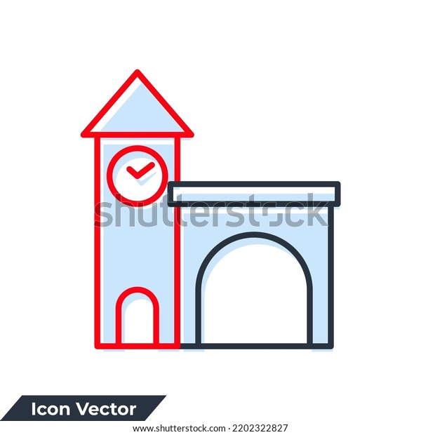 Railway Station Building Icon Logo Vector Stock Vector (Royalty Free ...