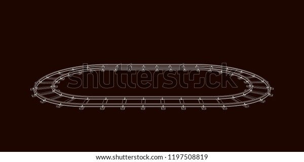 Railway Track Frame Vector Outline Illustration Stock Vector (Royalty ...