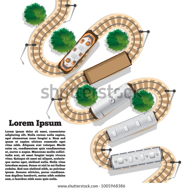 Railway View Above Template Presentation Vector Stock Vector (Royalty ...