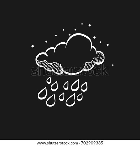 Rain Cloud Icon Doodle Sketch Lines Stock Vector (Royalty Free ...