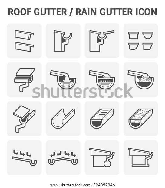 Rain Gutter Half Round Shape Vector Stock Vector (Royalty Free) 524892946
