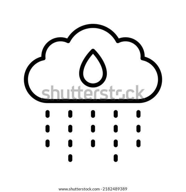 Rain Icon Line Art Style Design Stock Vector (Royalty Free) 2182489389 ...