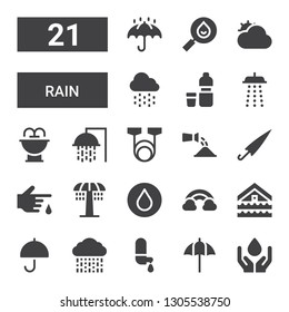 Rain Icon Set Collection 21 Filled Stock Vector (Royalty Free ...
