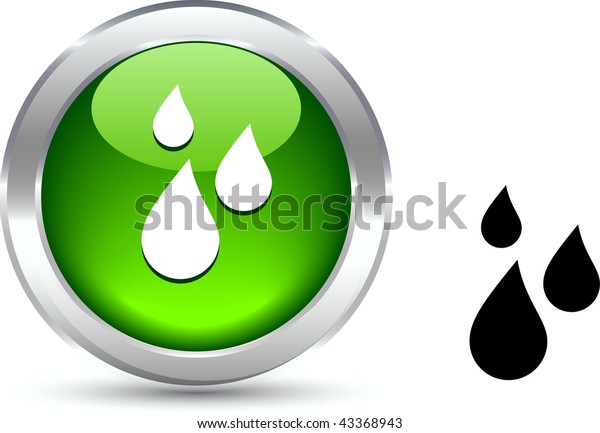 Rain Realistic Button Vector Illustration Stock Vector (Royalty Free ...