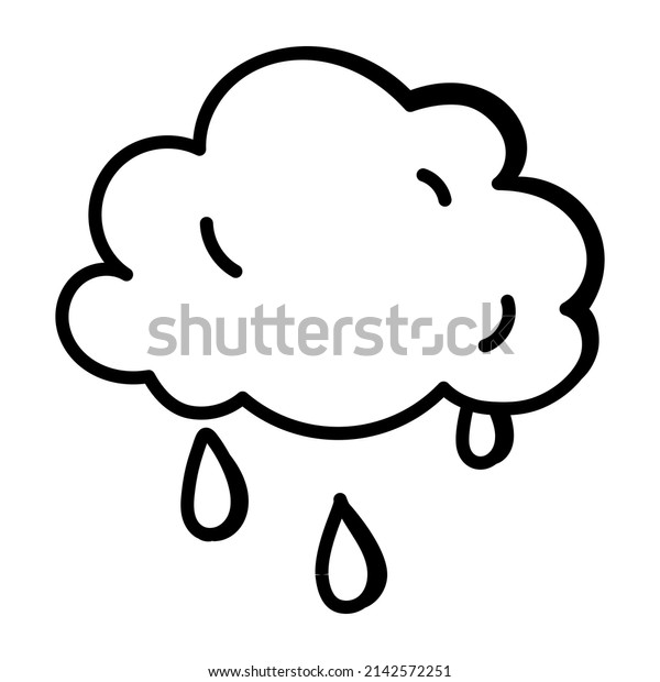 Rain Shower Icon Doodle Design Stock Vector (Royalty Free) 2142572251 ...