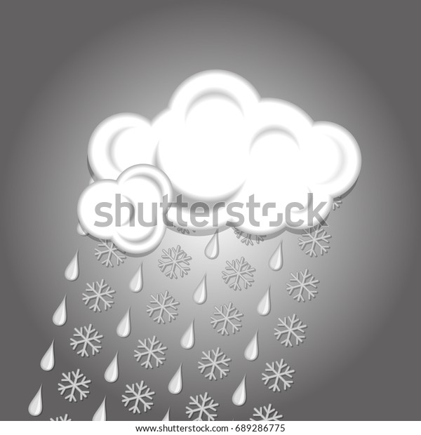 Rain Snow Cloud Weather Icon Vector Stock Vector (Royalty Free ...
