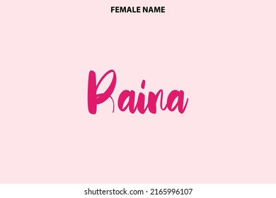 Raina Female Name Cursive Calligraphic Text Stock Vector (Royalty Free ...
