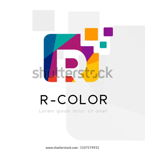 Rainbow Abstract Logo R Letter Silhouette Stock Vector (Royalty Free ...