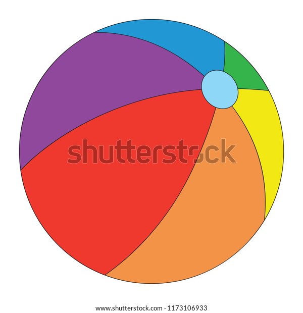 Rainbow Air Ball Cartoon Outlined Illustration Stock Vector (Royalty ...