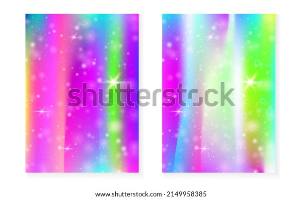 Rainbow Background Kawaii Princess Gradient Magic 库存矢量图（免版税）2149958385 ...