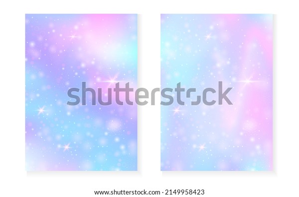 Rainbow Background Kawaii Princess Gradient Magic: เวกเตอร์สต็อก (ปลอด ...