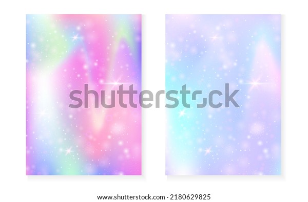 Rainbow Background Kawaii Princess Gradient Magic: เวกเตอร์สต็อก (ปลอด ...