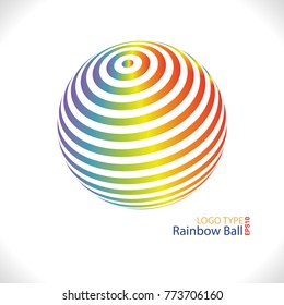 Rainbow Ball Logo Vector Color Design Stock Vector (Royalty Free ...