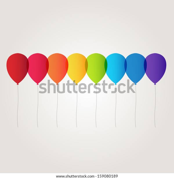 Rainbow Balloon Vector Stock Vector (Royalty Free) 159080189 | Shutterstock