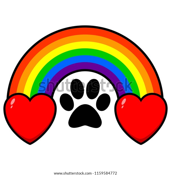 Rainbow Bridge Hearts Vector Cartoon Illustration Stock Vector (Royalty ...