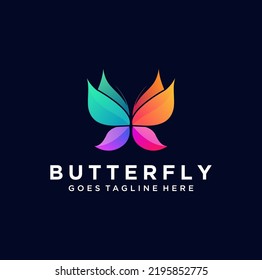 Rainbow Butterfly Logo Design Vector Stock Vector (Royalty Free ...