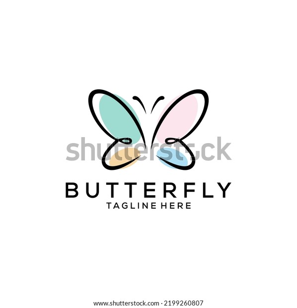 Rainbow Butterfly Logo Design Vector Stock Vector (Royalty Free ...