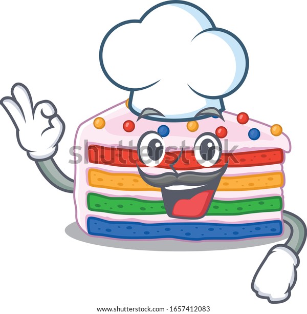 Rainbow Cake Cartoon Character Working Chef Stock Vector (Royalty Free ...