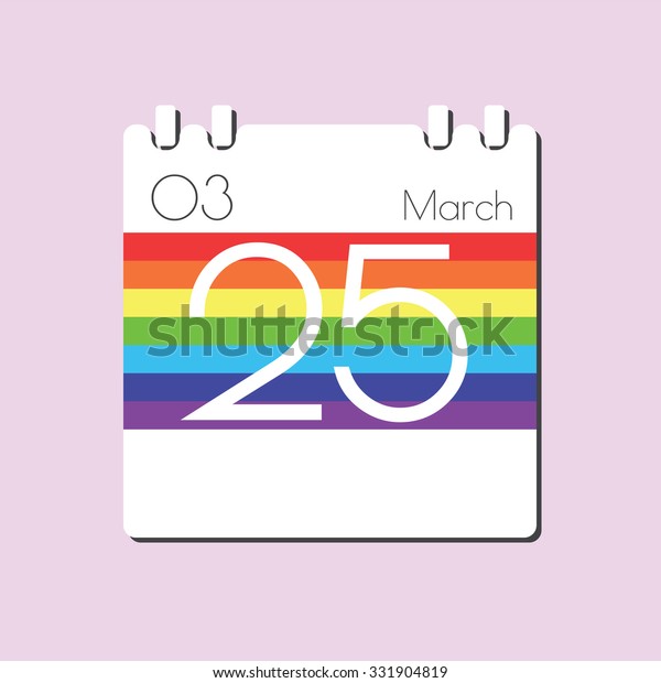 Rainbow Calendar Icon Mar 25 Stock Vector (Royalty Free) 331904819 ...