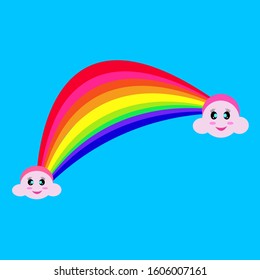 Rainbow Cartoon Smiley Face Abstract Background Stock Vector (Royalty ...