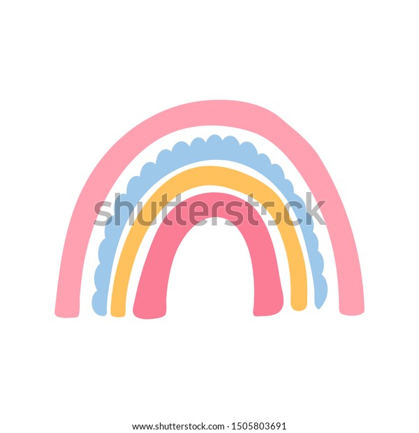 Rainbow Cartoon Style Isolated On White Stock Vector (Royalty Free ...