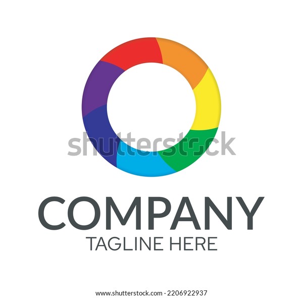 Rainbow Circle Logo White Background Stock Vector (Royalty Free ...