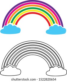Rainbow Clip Art Rainbow Outline Vector Stock Vector (Royalty Free ...