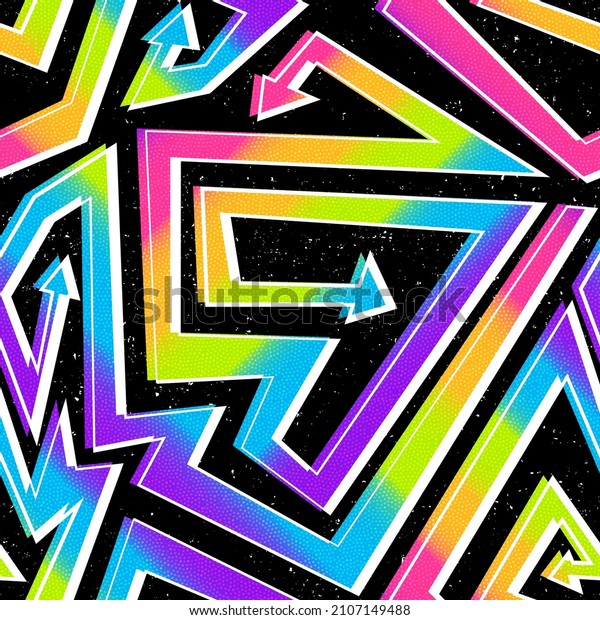 Rainbow Color Arrow Geometric Seamless Pattern Stock Vector (Royalty ...