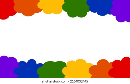 Rainbow Color Cloud Shape Frame On Stock Vector (Royalty Free ...