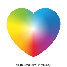 Rainbow Color Gradient Heart Isolated Vector Stock Vector (Royalty Free ...