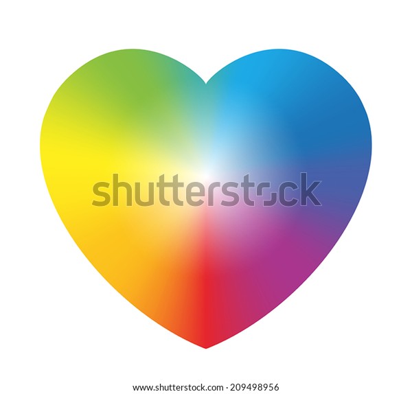 Rainbow Color Gradient Heart Isolated Vector Stock Vector (Royalty Free ...