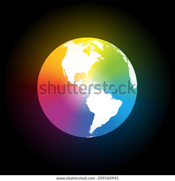 Rainbow Color Gradient Planet Earth Smooth Stock Vector (Royalty Free ...