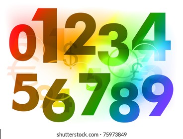 Rainbow Color Numbers On Background Stock Vector (Royalty Free ...