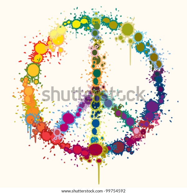 Rainbow Color Peace Sign Background Stock Vector (Royalty Free) 99754592