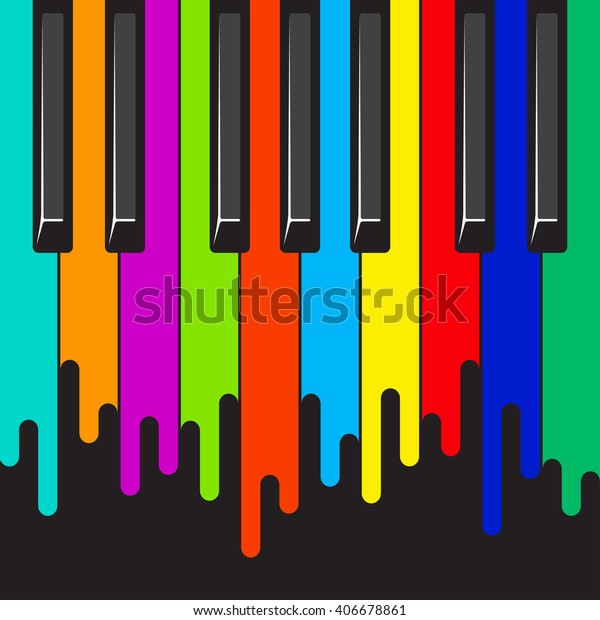 Rainbow Color Piano Paint Flows Vector Stock Vector (Royalty Free ...