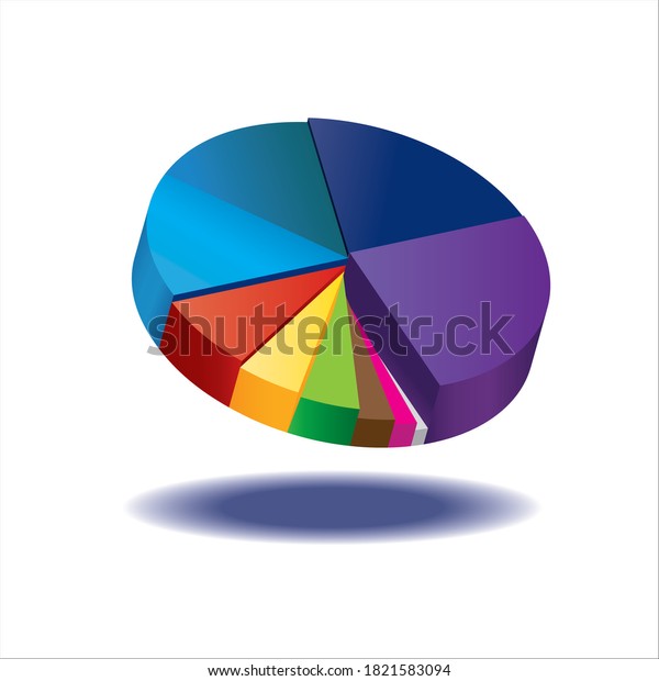 Rainbow Color Pie Chart Flouting Air Stock Vector (Royalty Free ...