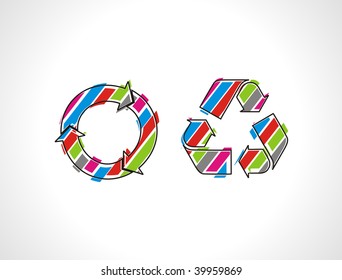 Rainbow Color Recycle Symbol Vector Illustration Stock Vector (Royalty ...