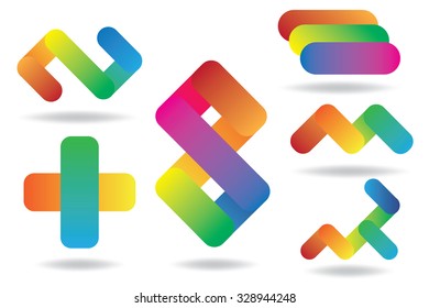 Rainbow Colored Business Logos Abstract Design Stock Vector (Royalty ...